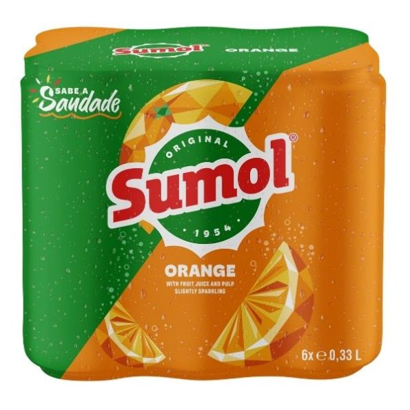 Sumol Sparkling Drink Orange Flavour Pack 330ml x 6