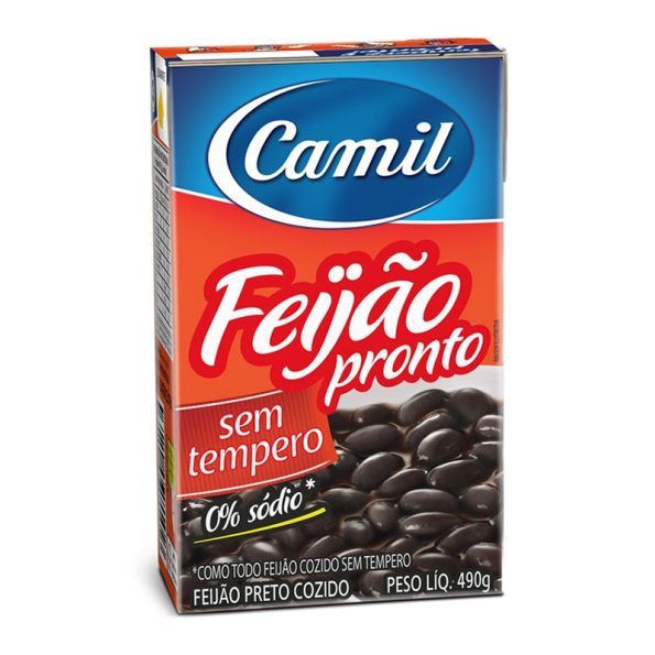 Camil Cooked Black Beans Without Seasoning 490g - Delícias