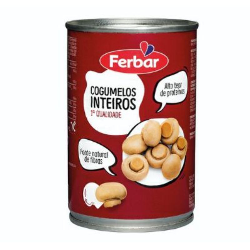 Ferbar Whole Mushrooms Tin 290g - Delícias