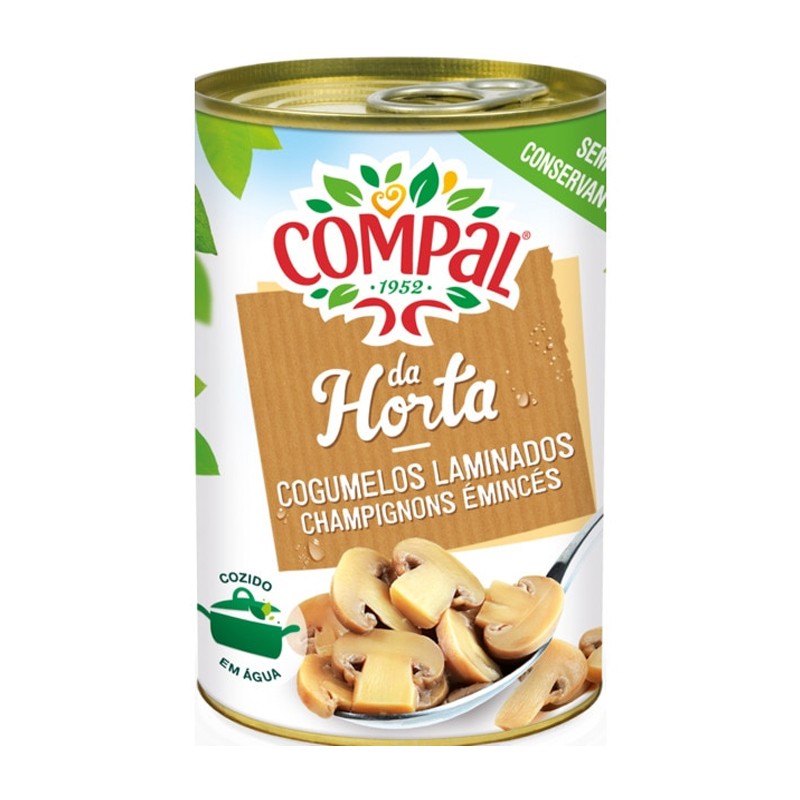 Cogumelos Cortados Compal Lata 290g - Delícias